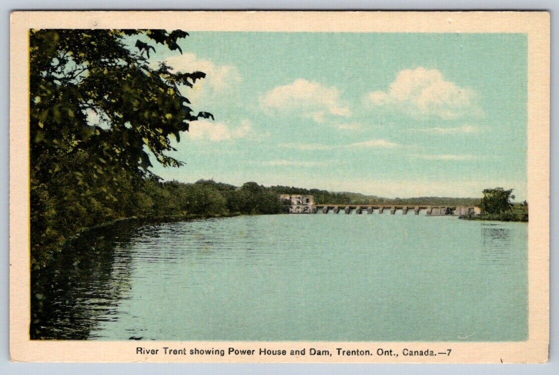 Powerhouse And Dam, River Trent, Trenton Ontario Canada, Vintage PECO ...