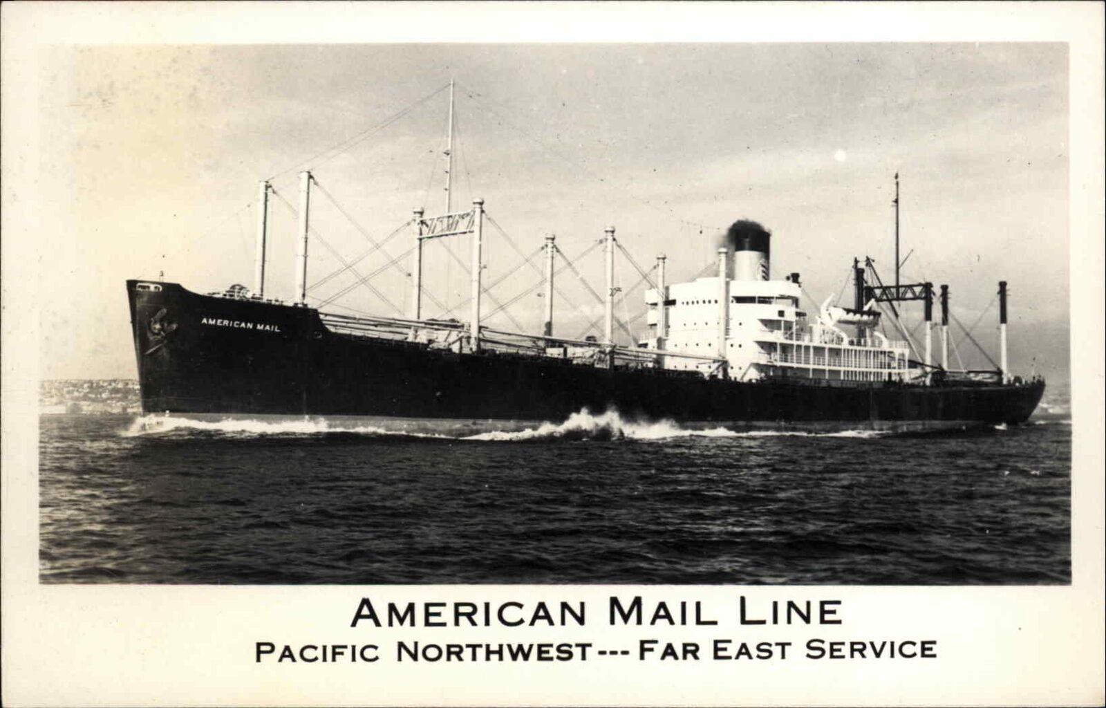 SS American Mail Line Cargo Steamship Pacific Northwest Far East RPPC ...
