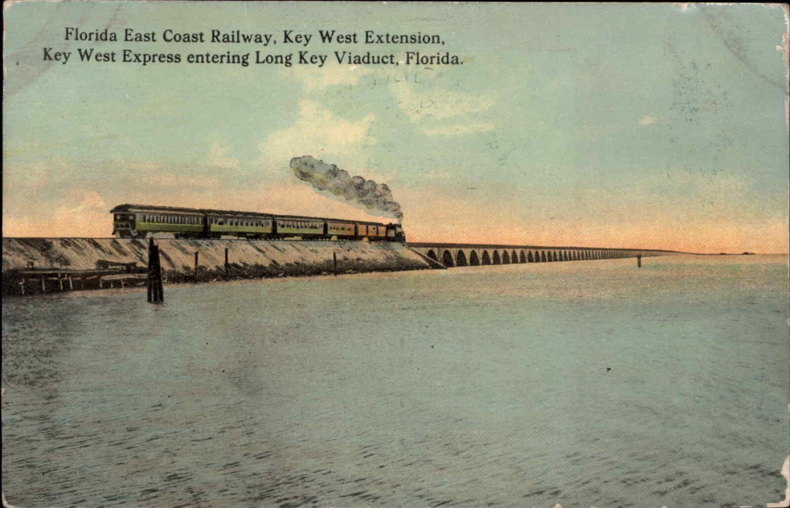 Key West FL Florida East Coast RR Train Viaduct c1900-20s Vintage ...