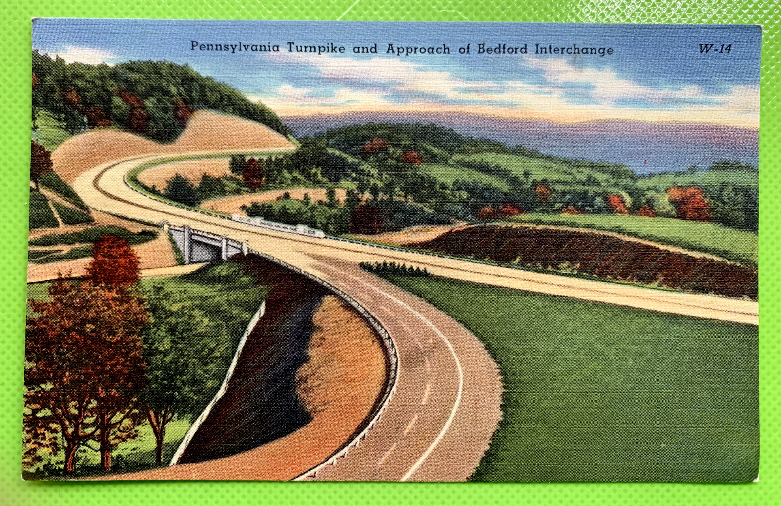 Bedford PA, Pennsylvania Turnpike, Linen, 1953 Susie Chadwick Postcard ...