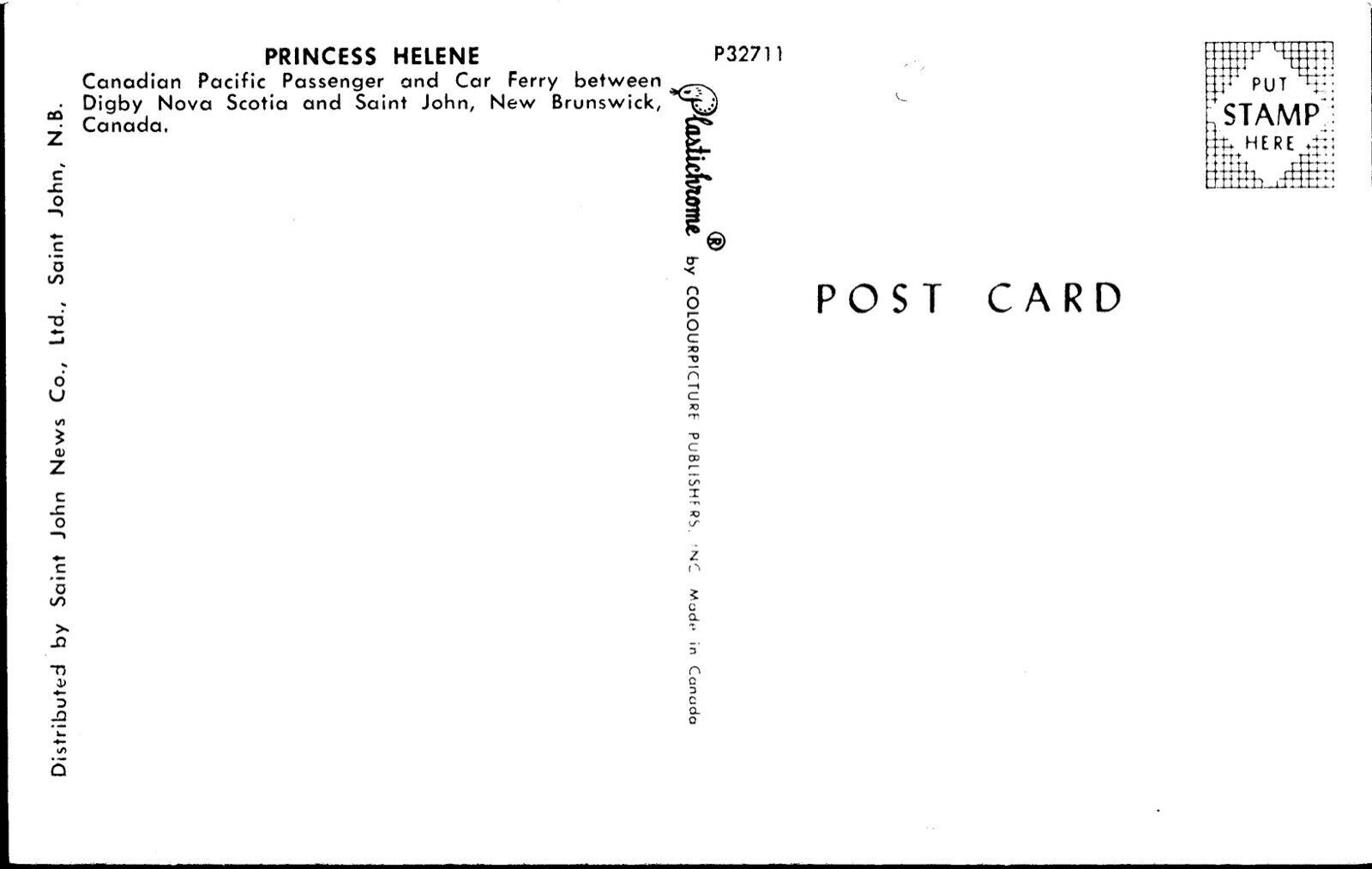 Princess Helene Canadian Pacific Passenger & Car Ferry Boat Vintage ...