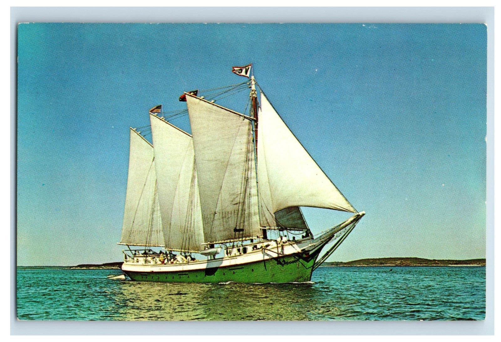 Vintage The Victory Chimes Schooner Off The Coast Of Maine Postcard ...