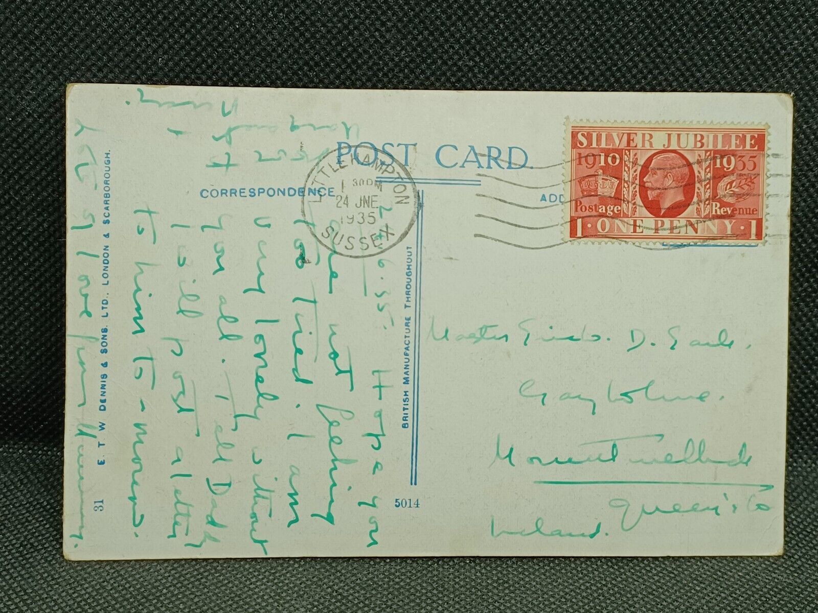 Vintage 1935 Postcard Good Luck From Littlehampton Black Cats ...