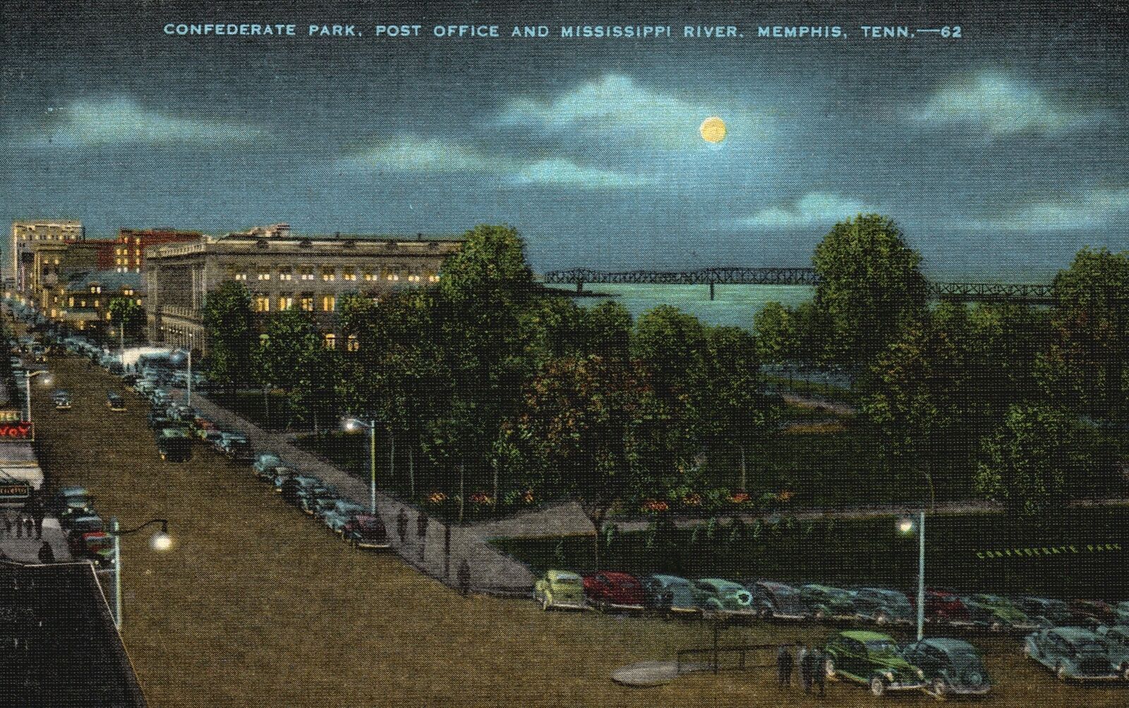 Vintage Postcard 1930's Confederate Park Post Office Memphis Tennessee ...