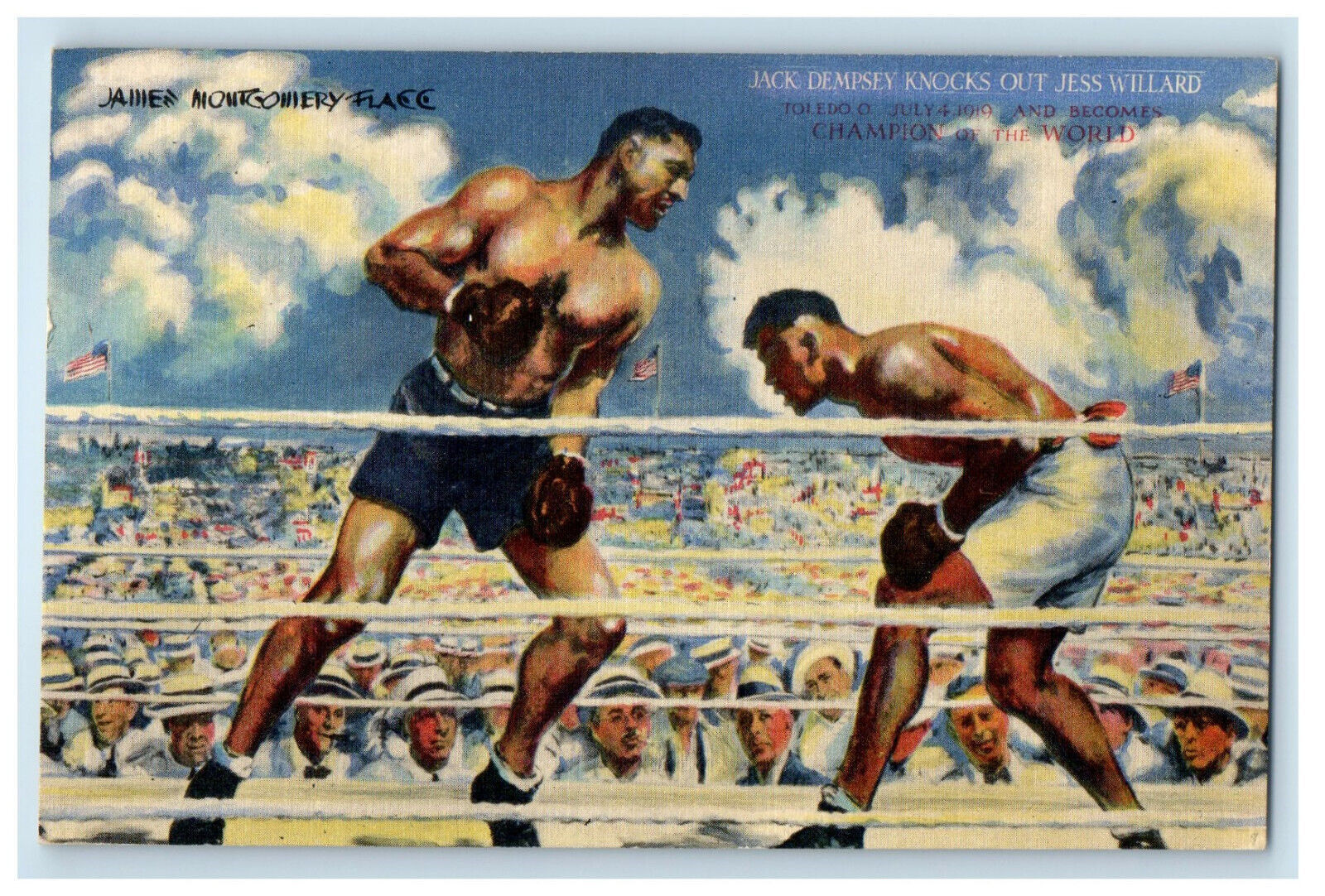 1919 James Montgomery Flagg, Jack Dempsey Boxing New York City NY ...
