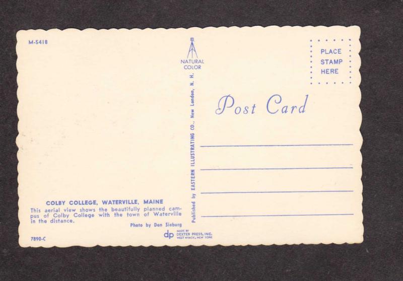 ME Colby College Aerial View Waterville Maine Postcard | United States ...