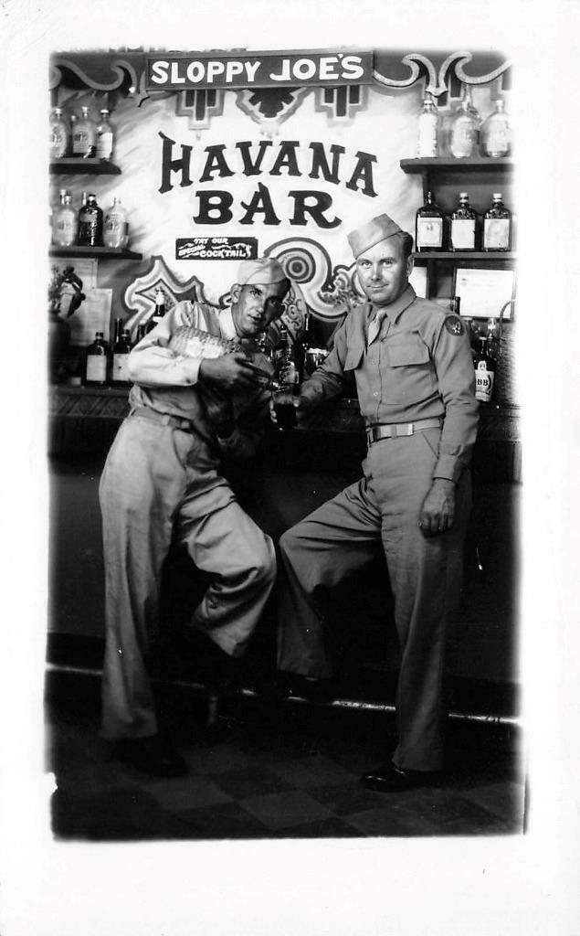 RPPC Sloppy Joe's HAVANA BAR Soldiers Drinking c1940s Cuba WWII Vintage ...