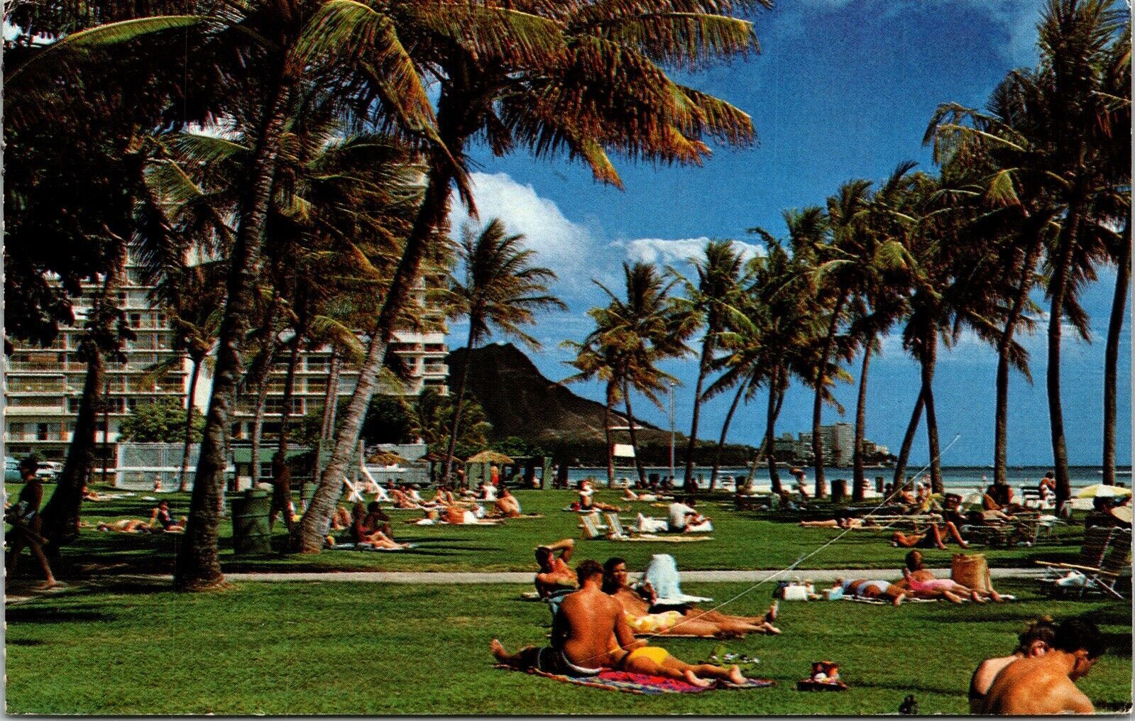 Fort Derussy Waikiki Beach Cocopalms Diamond Head Honolulu c1979 ...