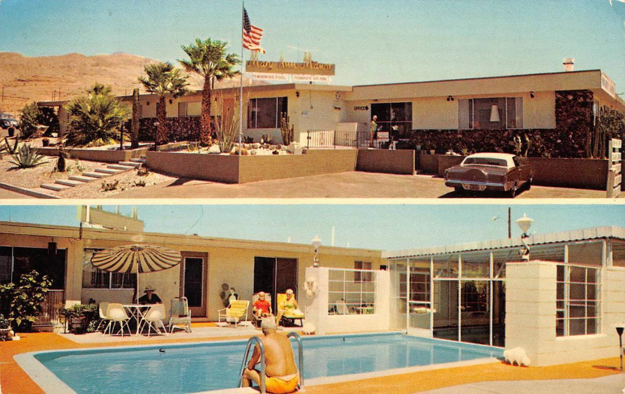 Desert Hot Springs CA MARY ANN MANOR SPA-TEL Pool Roadside 1974 Vintage ...
