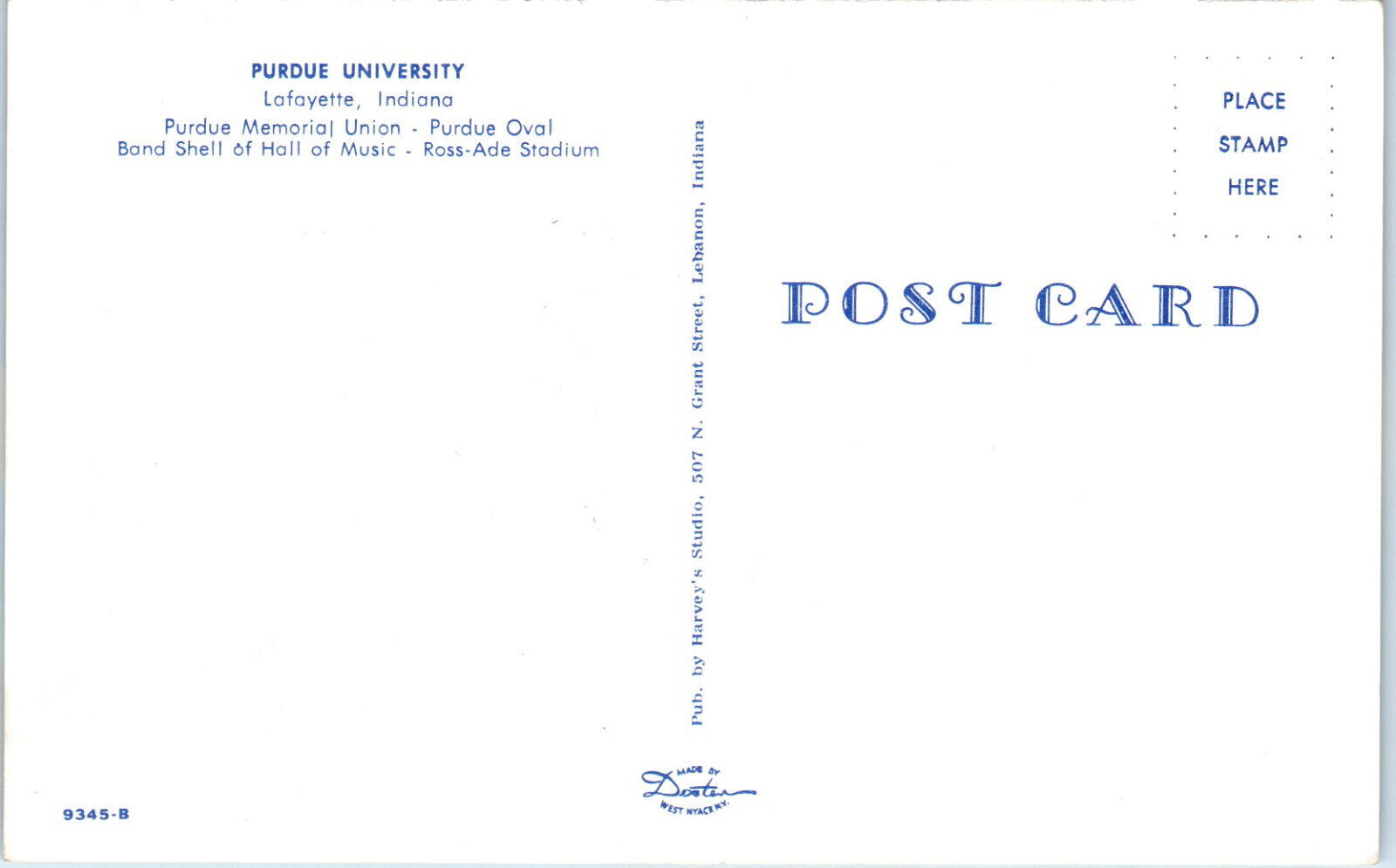 1950s Purdue University Multiview Ross-Ade Stadium Lafayette IN ...