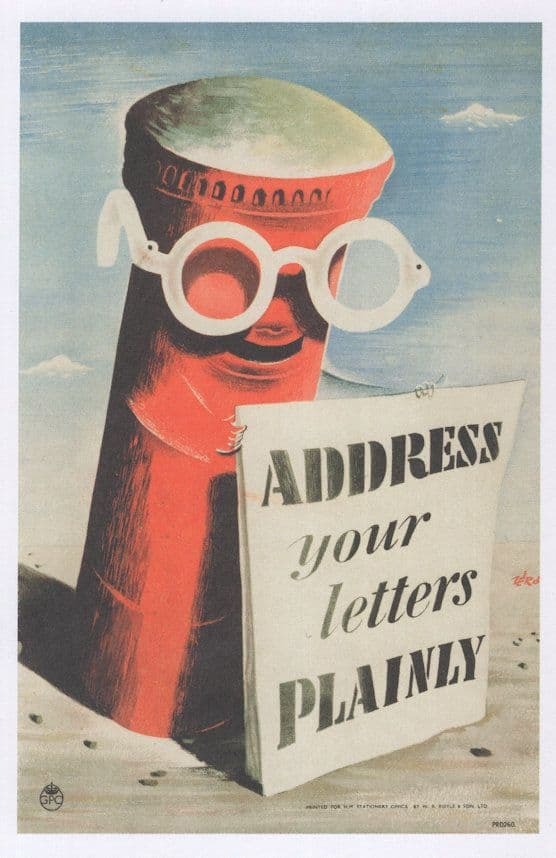 Address Your Letters Plainly Royal Mail WW2 Pillar Box Military ...