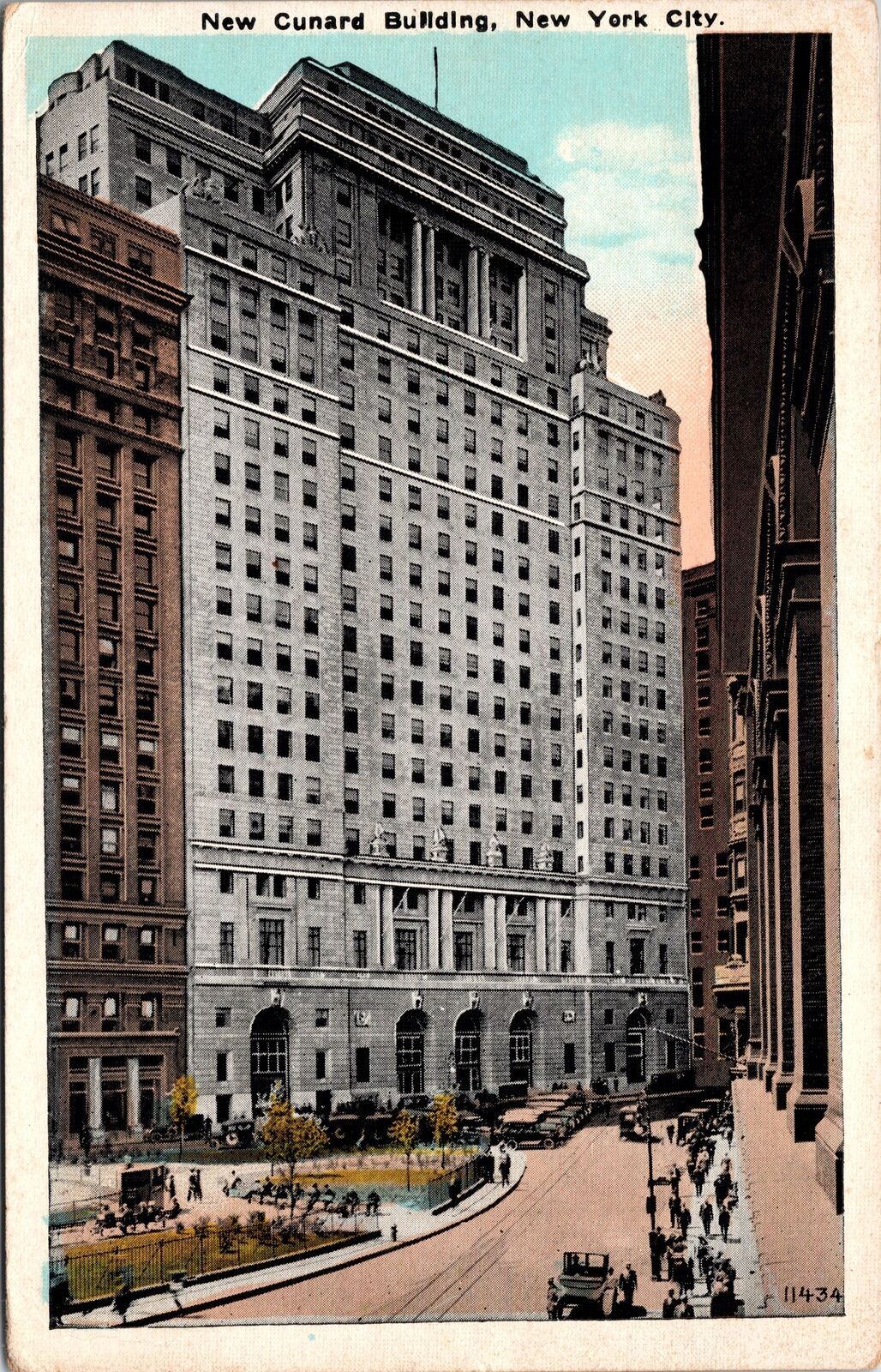 Vintage Postcard the New Cunard Building Street Scene New York City ...