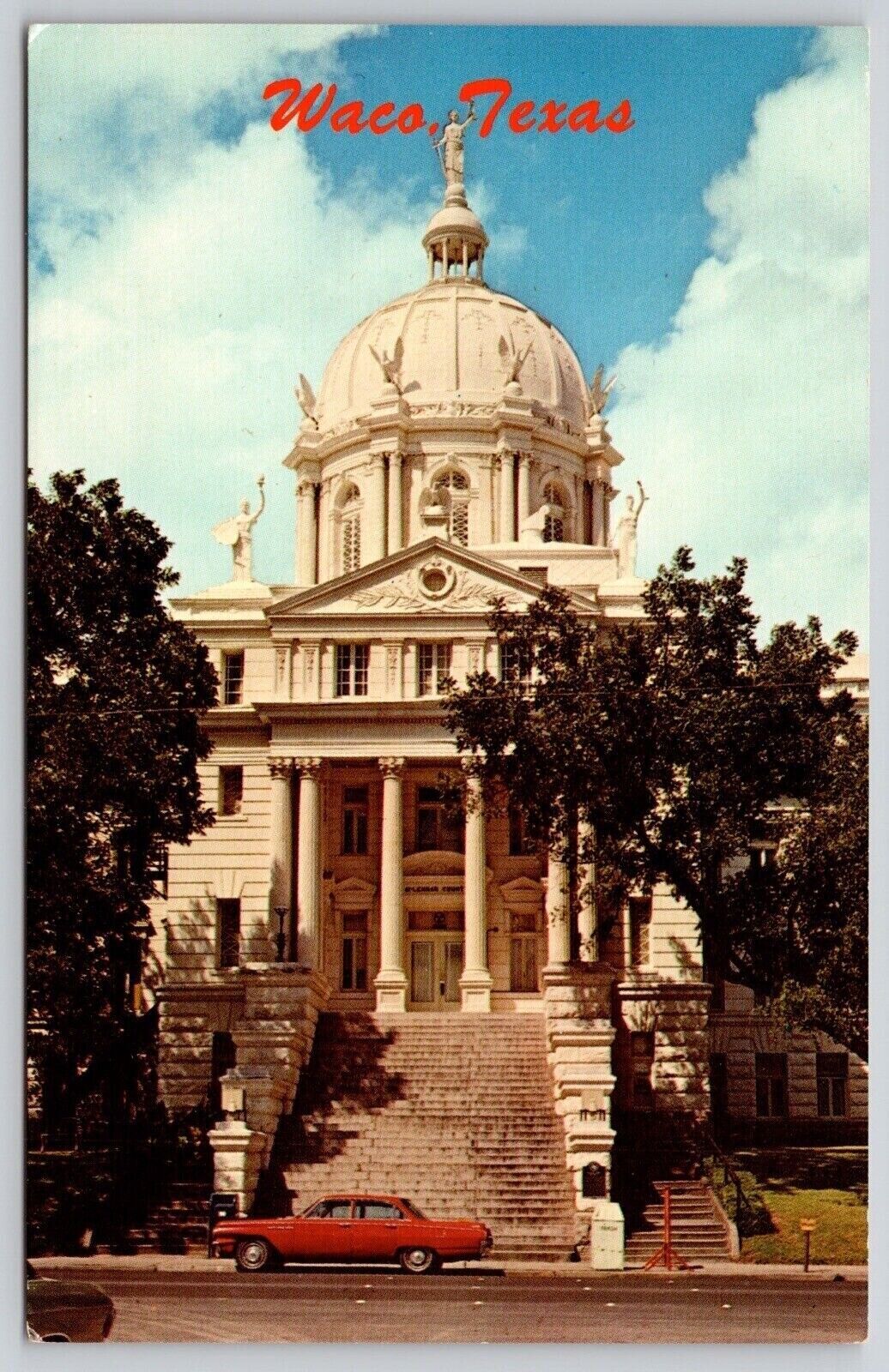 Waco Texas McLennan County Courthouse Street View Old Car Government ...