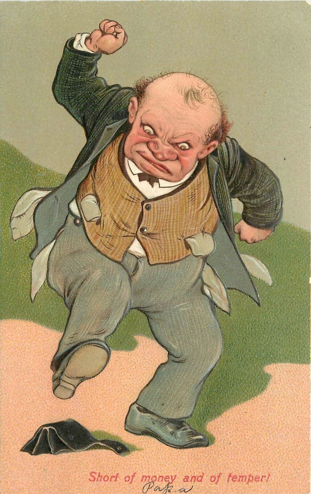 Postcard C-1910 PFB Angry man comic Humor artist impression 23-64 ...