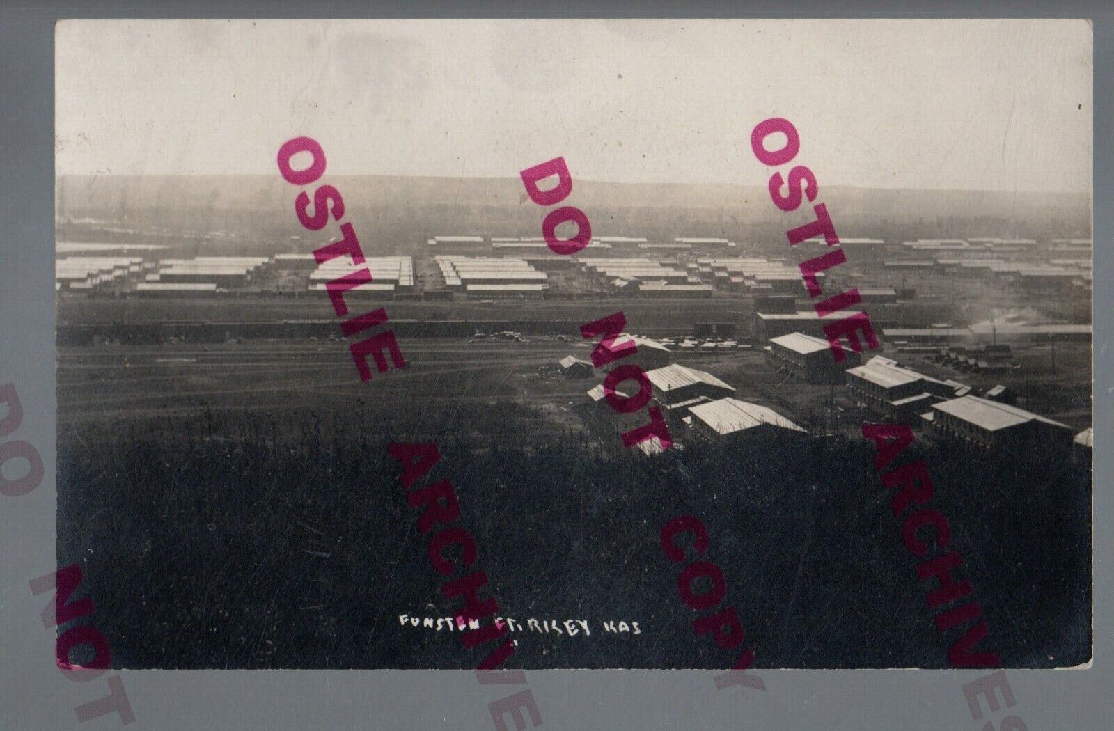 Fort Riley KANSAS RPPC c1917 CAMP FUNSTON U.S. Army Base WW1 nr ...