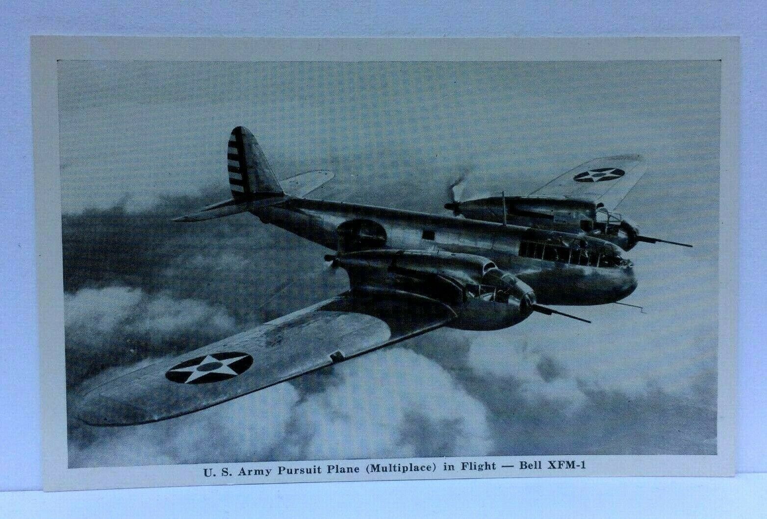 WWII Bell XFM-1 US Army Pursuit Plane In Flight Postcard | United ...