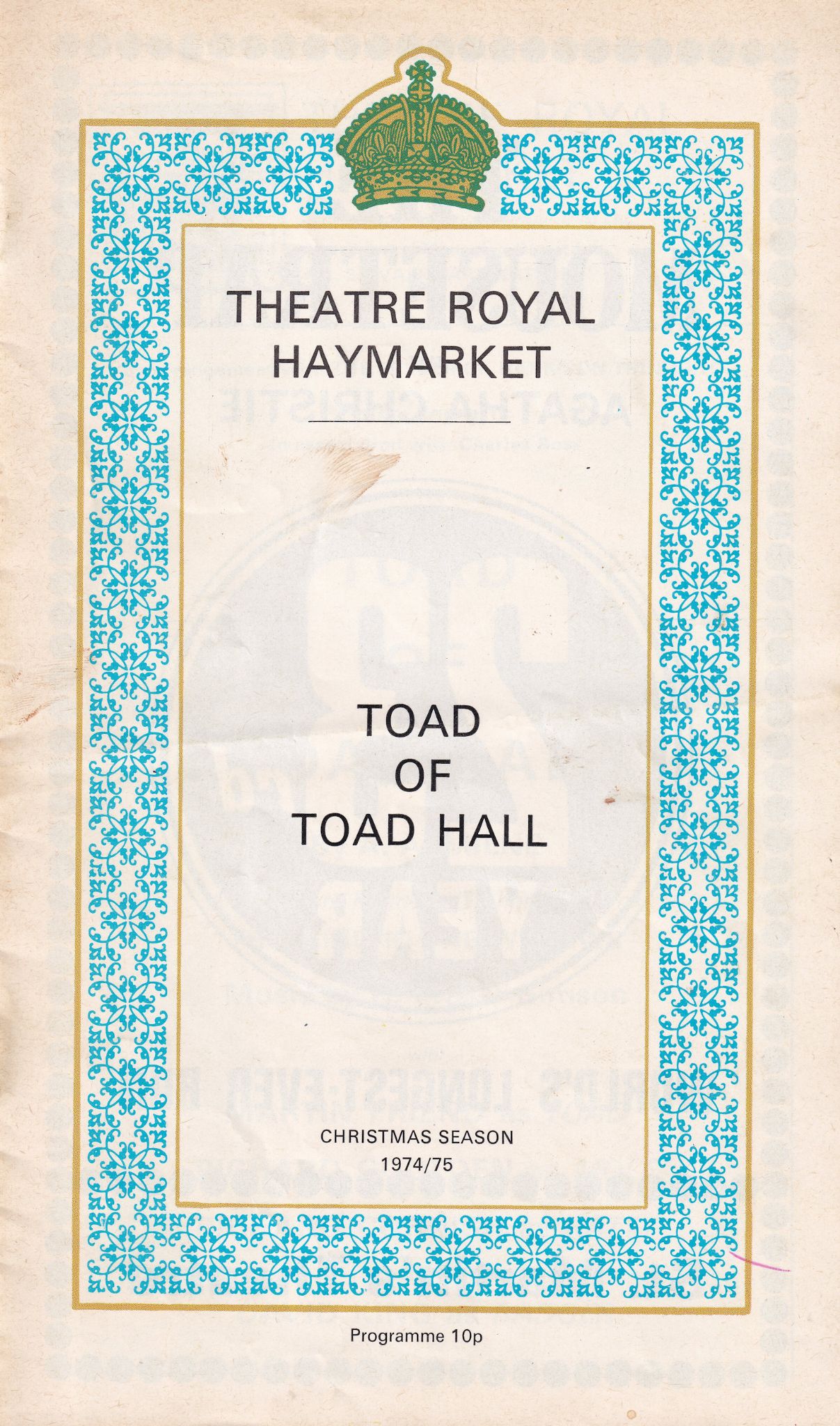 Toad Of Toad Hall Martin Friend of Dr Who BBC Haymarket Theatre ...