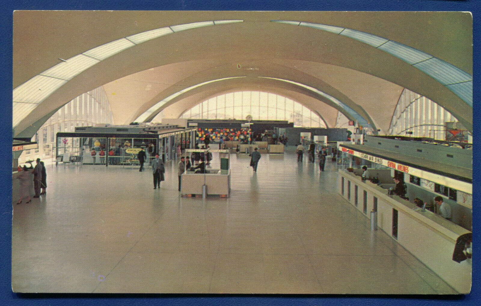 Interior view of Airport Terminal Building old chrome postcard | United ...