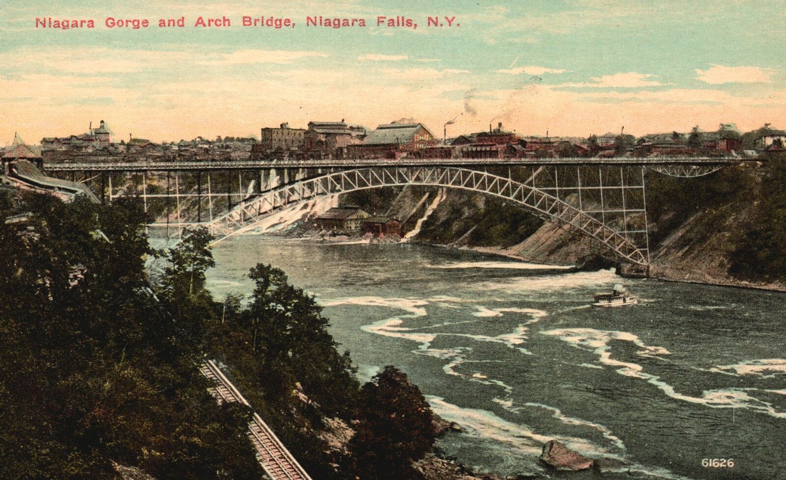 Vintage Postcard 1910's Niagara Gorge & Arch Bridge Niagara Falls New ...