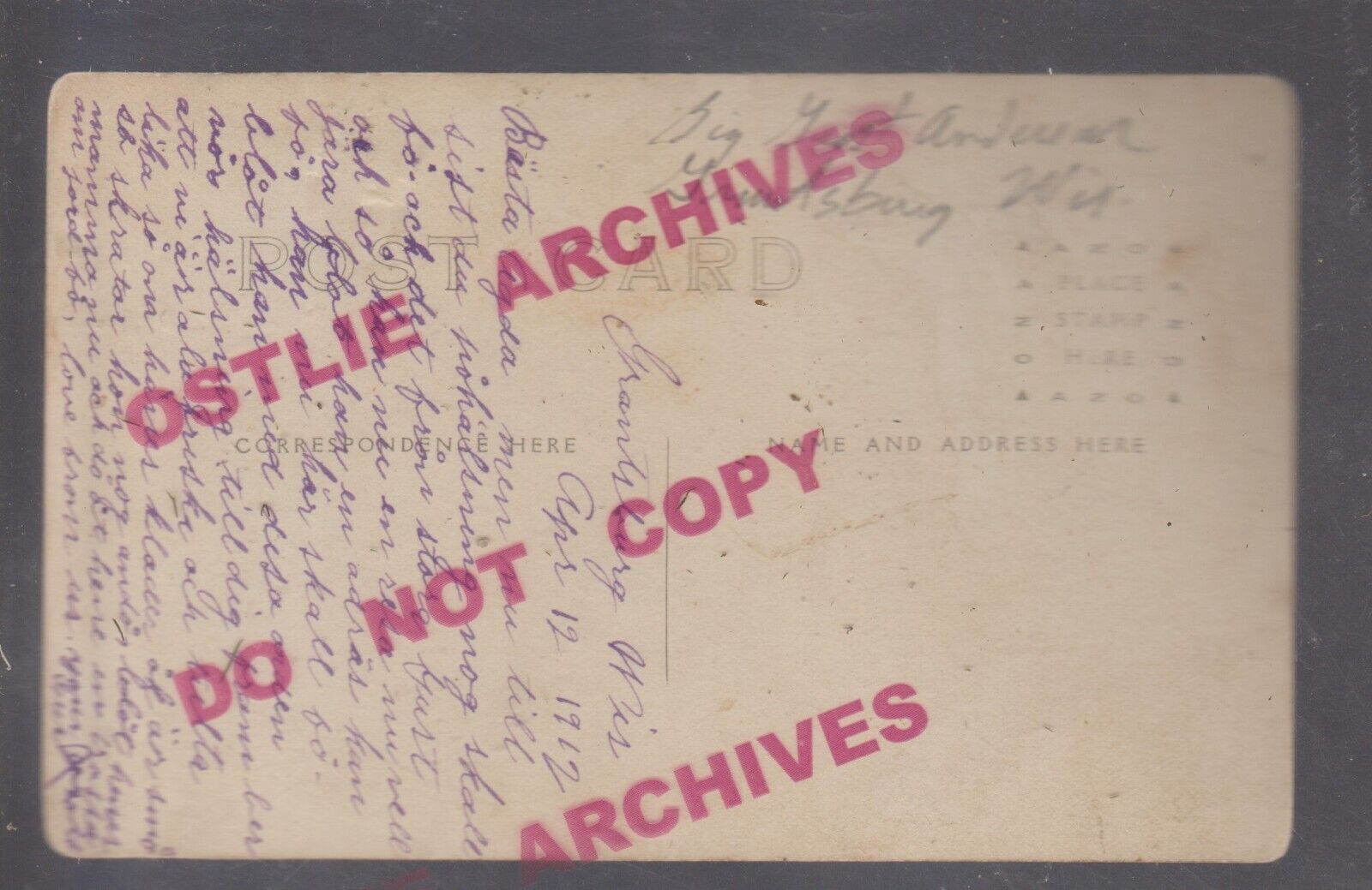Grantsburg WISCONSIN RPPC 1912 GIANT POLICEMAN Cop Police BIG GUST 7 Ft ...