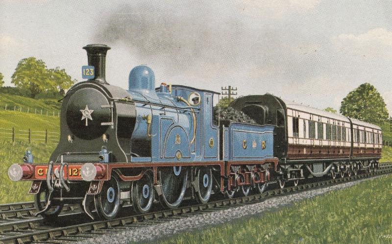 Caledonian 4-4-2 Train 123 & Coaches Scottish 1960s Postcard | Topics ...