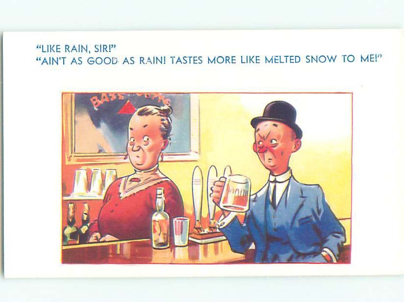Bamforth Comic MAN HAVING A DRINK AT THE BAR AC0059 | Topics - Cartoons ...