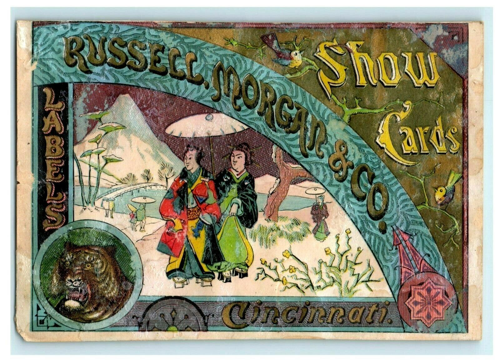 1870's Trade Card Labels Printer Russell Morgan & Co Show Cards ...