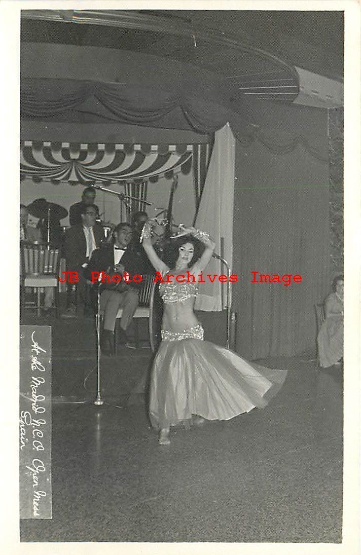 8 Postcard Size Photos, Dancers at the Madrid Spain NCO Open Mess Hall ...