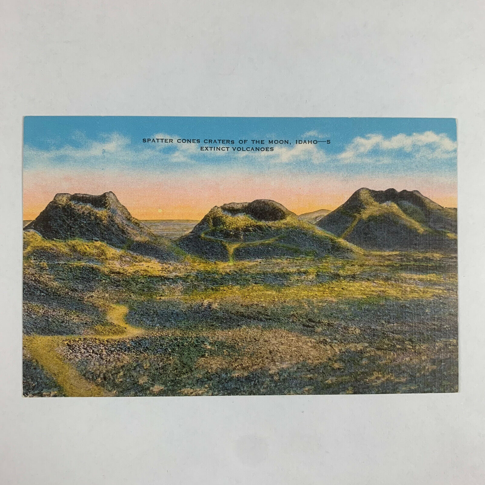Postcard Idaho ID Extinct Volcano Craters Moon Spatter Cone Linen ...