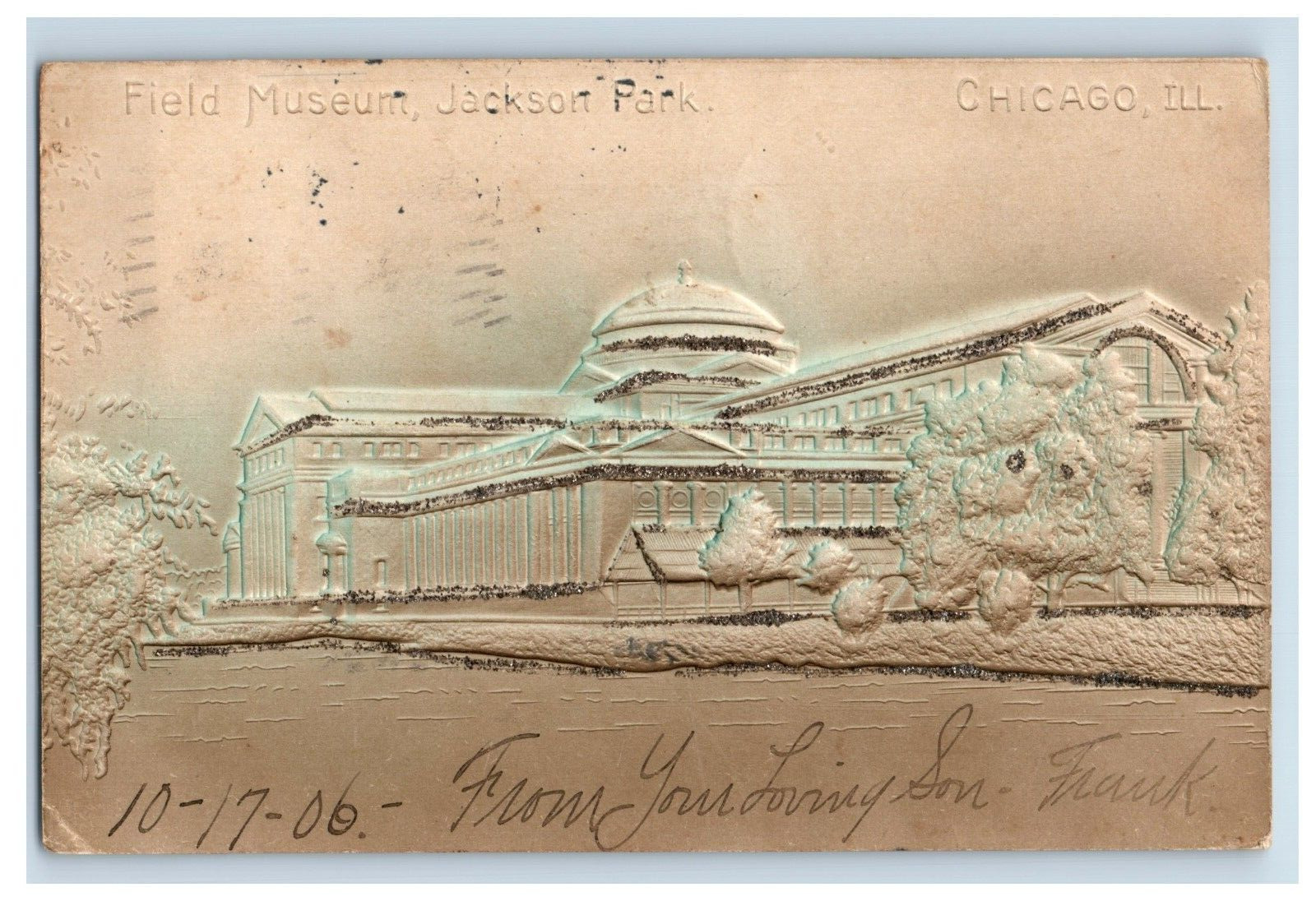 1906 Embossed Mica Field Museum Jackson Park Chicago. Postcard P225E ...