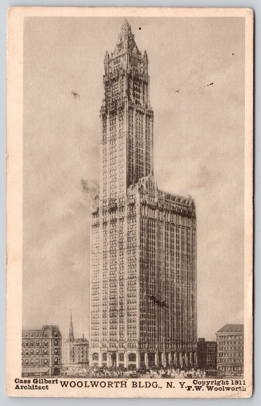 New York City New York Woolworth Building City Landmark BW UNP Postcard ...