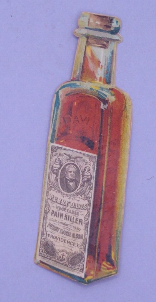 1880s Perry Davis Vegetable Pain Killer Die Cut Whiskey Victorian Trade ...