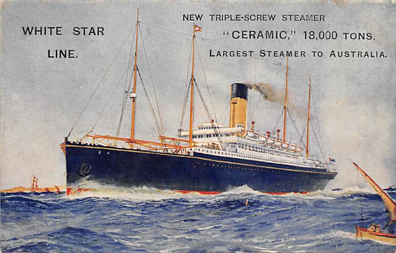 SS Ceramic White Star Line Writing on back, missing stamp | Topics ...