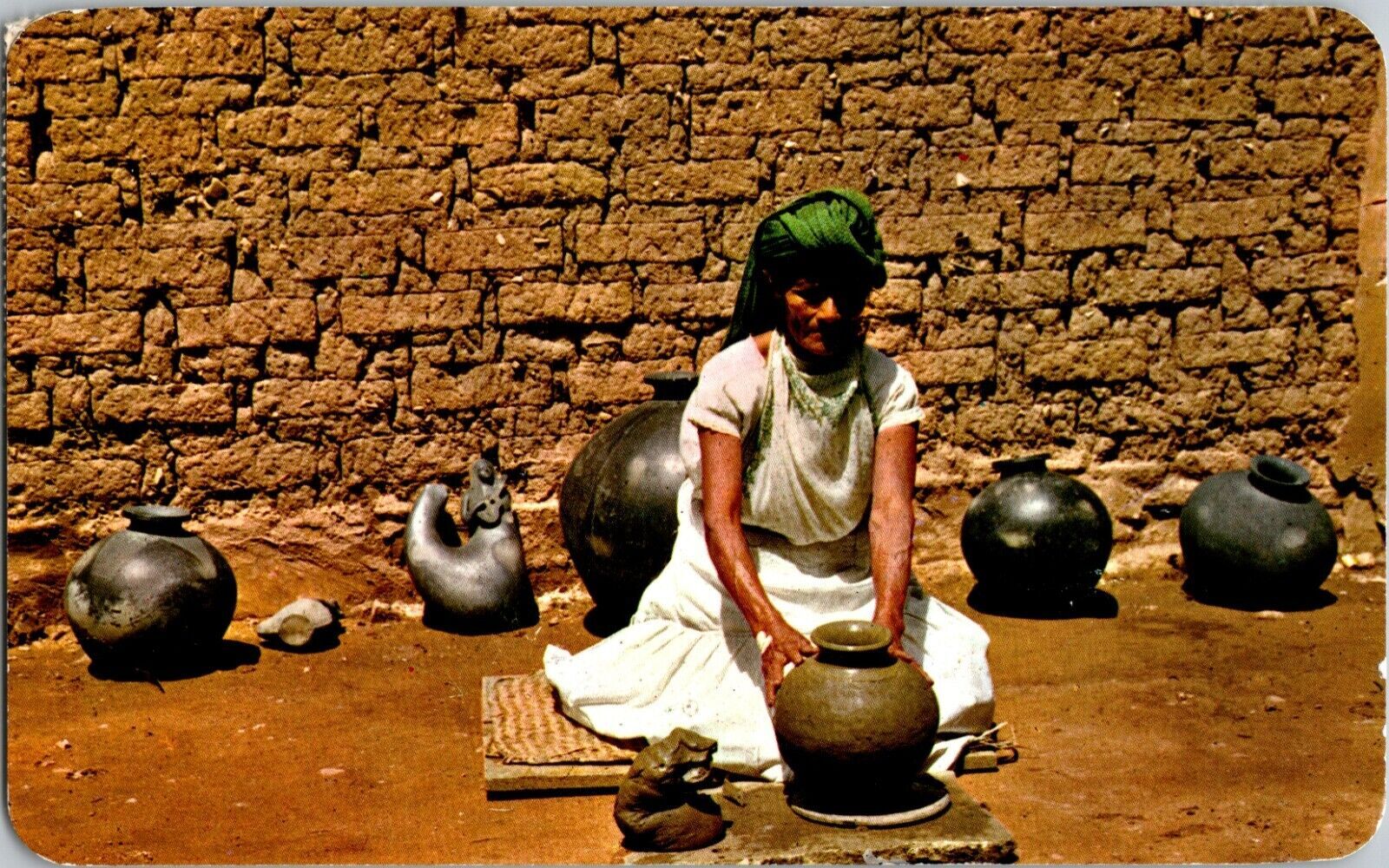 Oaxaca Mexico Making Pottery without a Wheel Vintage Postcard Mailed ...