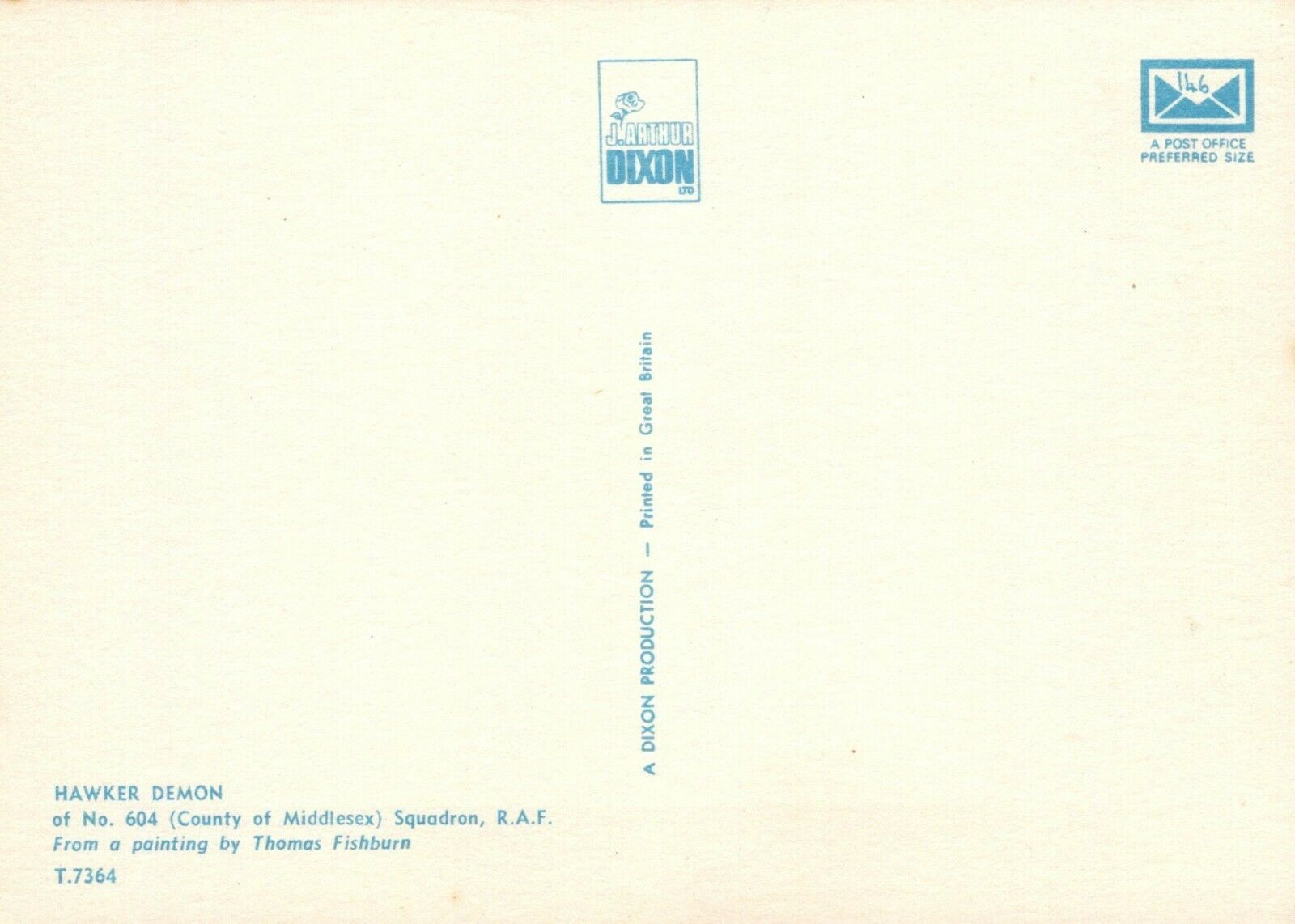 Military Aviation Postcard - Hawker Demon Plane, No 604 Squadron, R.A.F ...