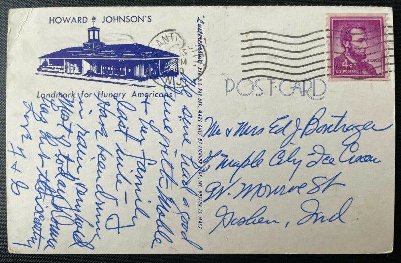Vintage Postcard 1960 Howard Johnsons "Landmark for Hungry Americans ...