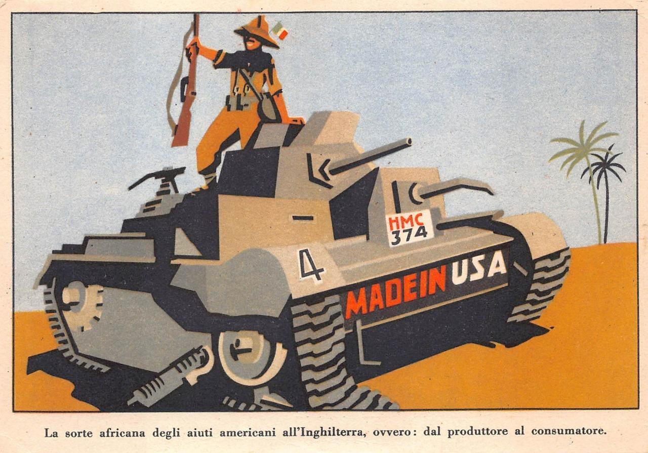 American Tank GUN in Africa WW2 Italy Military Propaganda Postcard ...