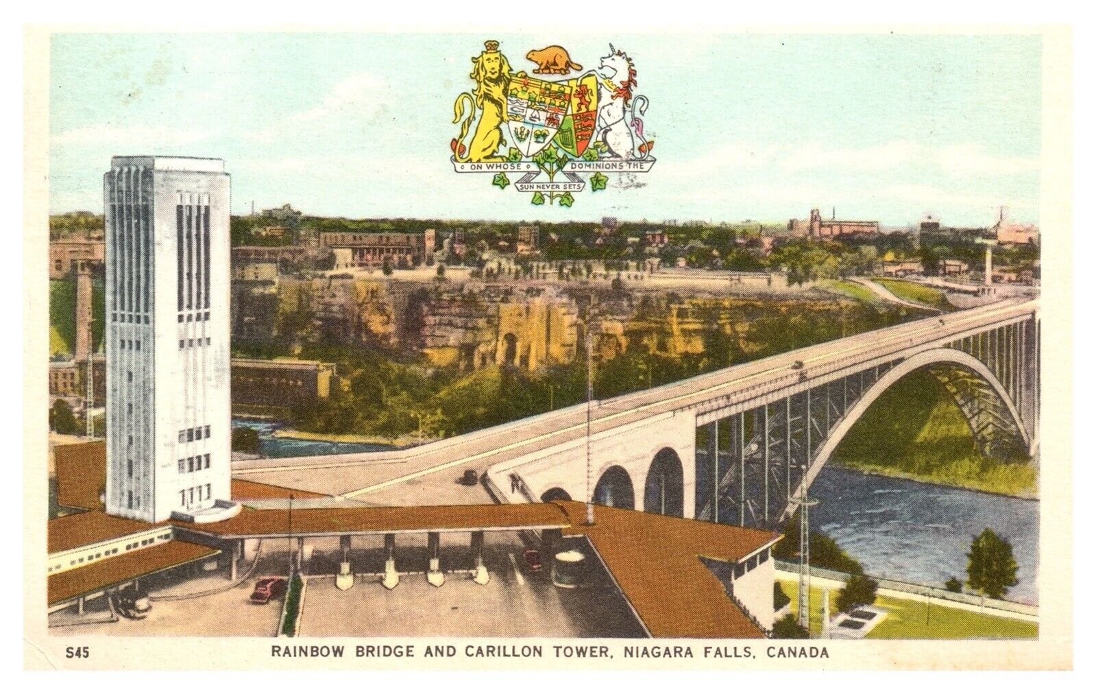 Rainbow Bridge Carillon Tower Niagara Falls Canada Chrome Postcard ...