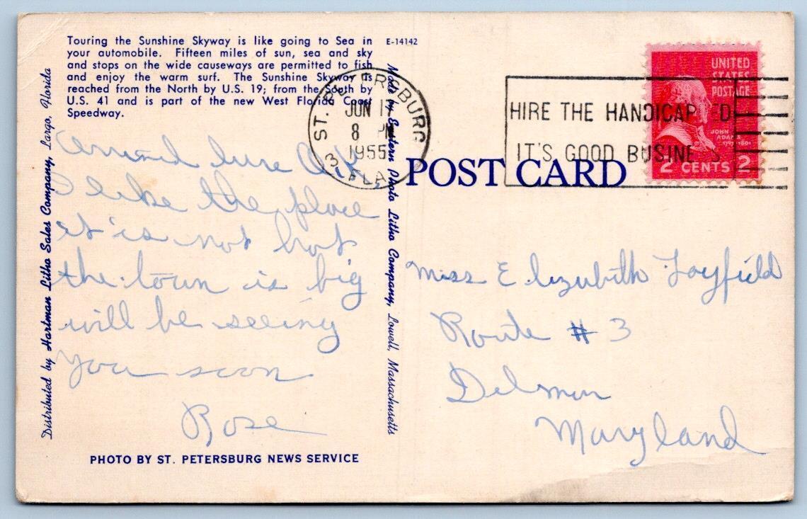 1955 Sunshine Skyway Bridge 2nd Longest Over Water in America Area MAP ...