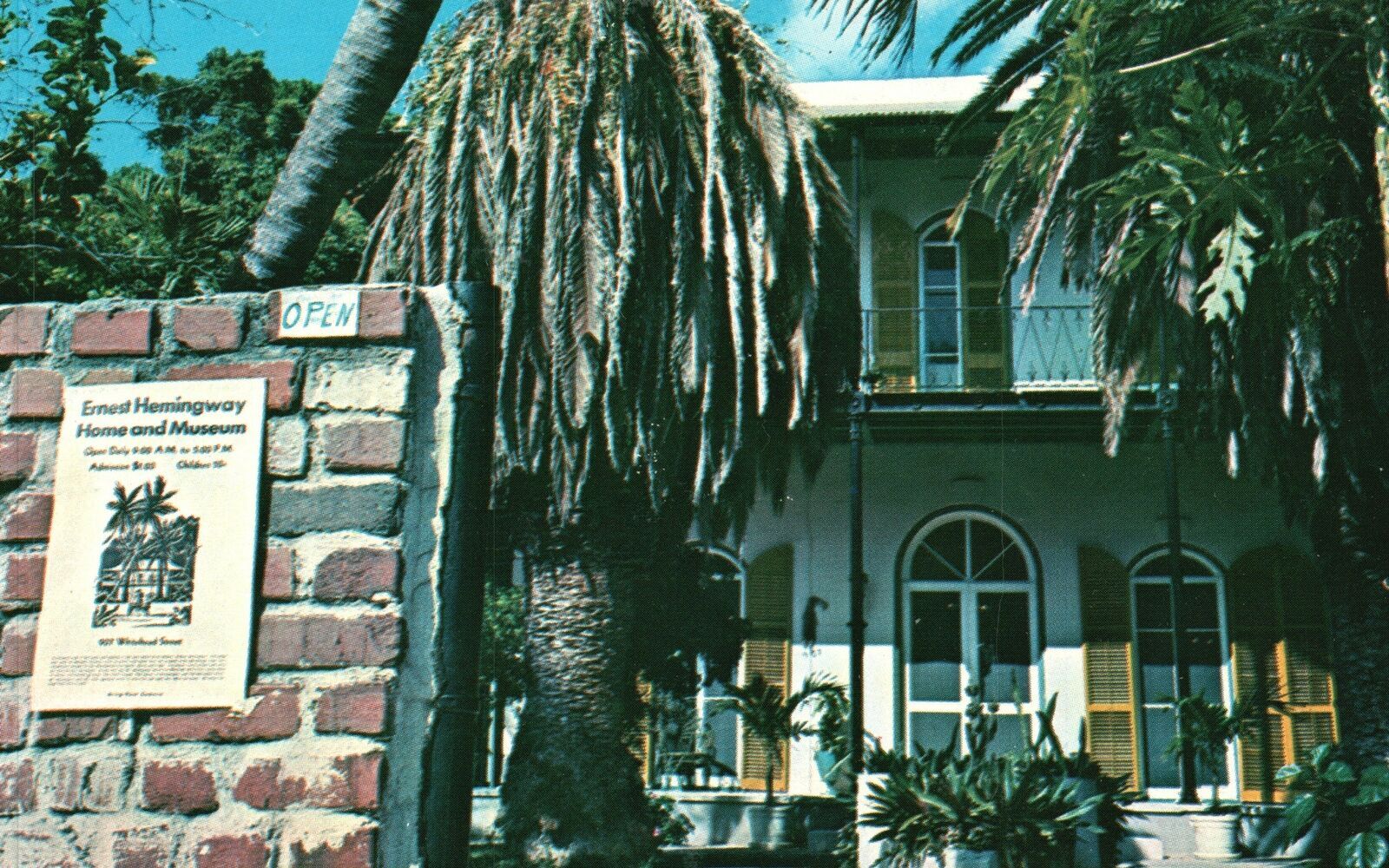 Vintage Postcard View of The Hemingway House Open to the Public Florida ...
