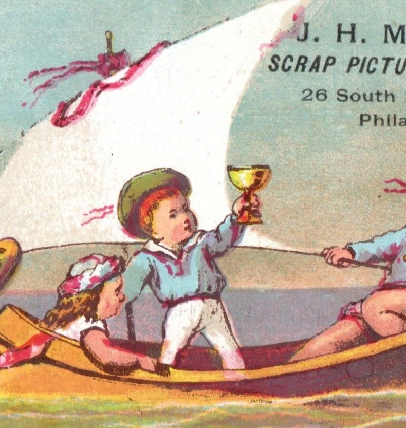1880s J.H. Maxwell Scrap Pictures & Cards Children Sailboat Sailors Sea ...