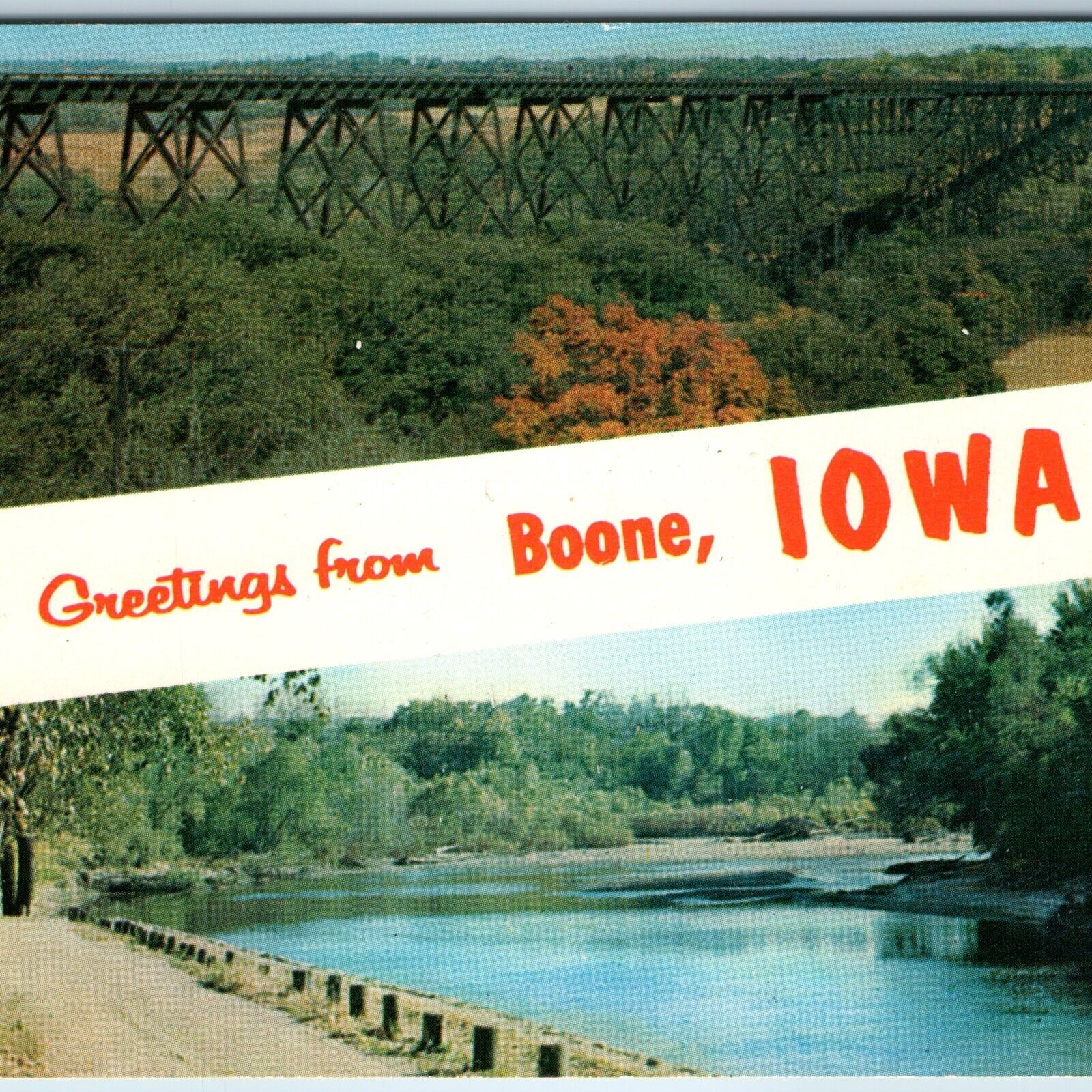 c1970s Boone IA Greeting Railroad Bridge Ledges State Park Des Moines ...
