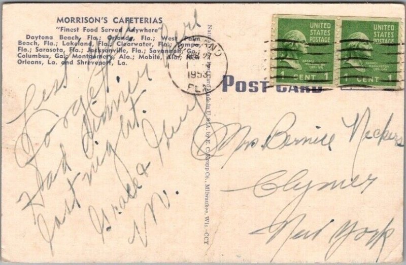 1953 DAYTONA BEACH, Florida Comic Postcard MORRISON'S CAFETERIA Kropp ...