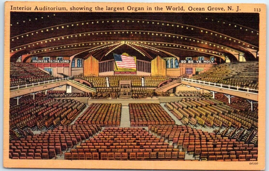 Interior Auditorium, showing the largest Organ in the World - Ocean ...