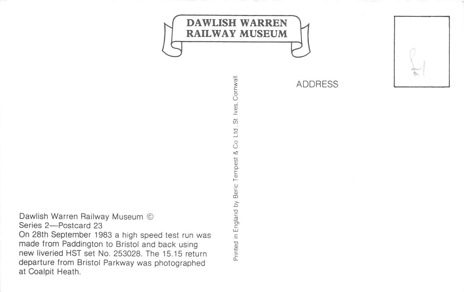 Lot152 uk train railway dawlish warren museum hst bristol parkway ...