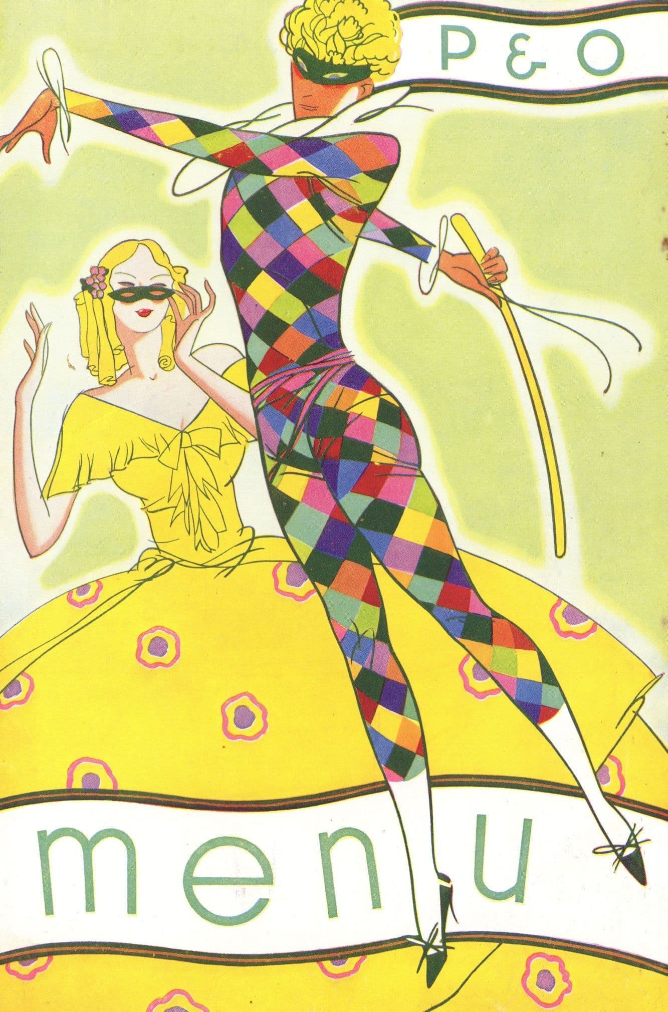 1934 P&O SS Mongolia Cruise Ship Vintage Carnival Dance Menu | Topics ...
