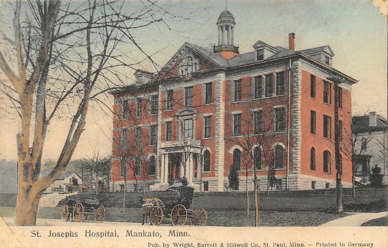 St. Josephs Hospital, Mankato, Minnesota ca 1910s Vintage Hand-Colored ...