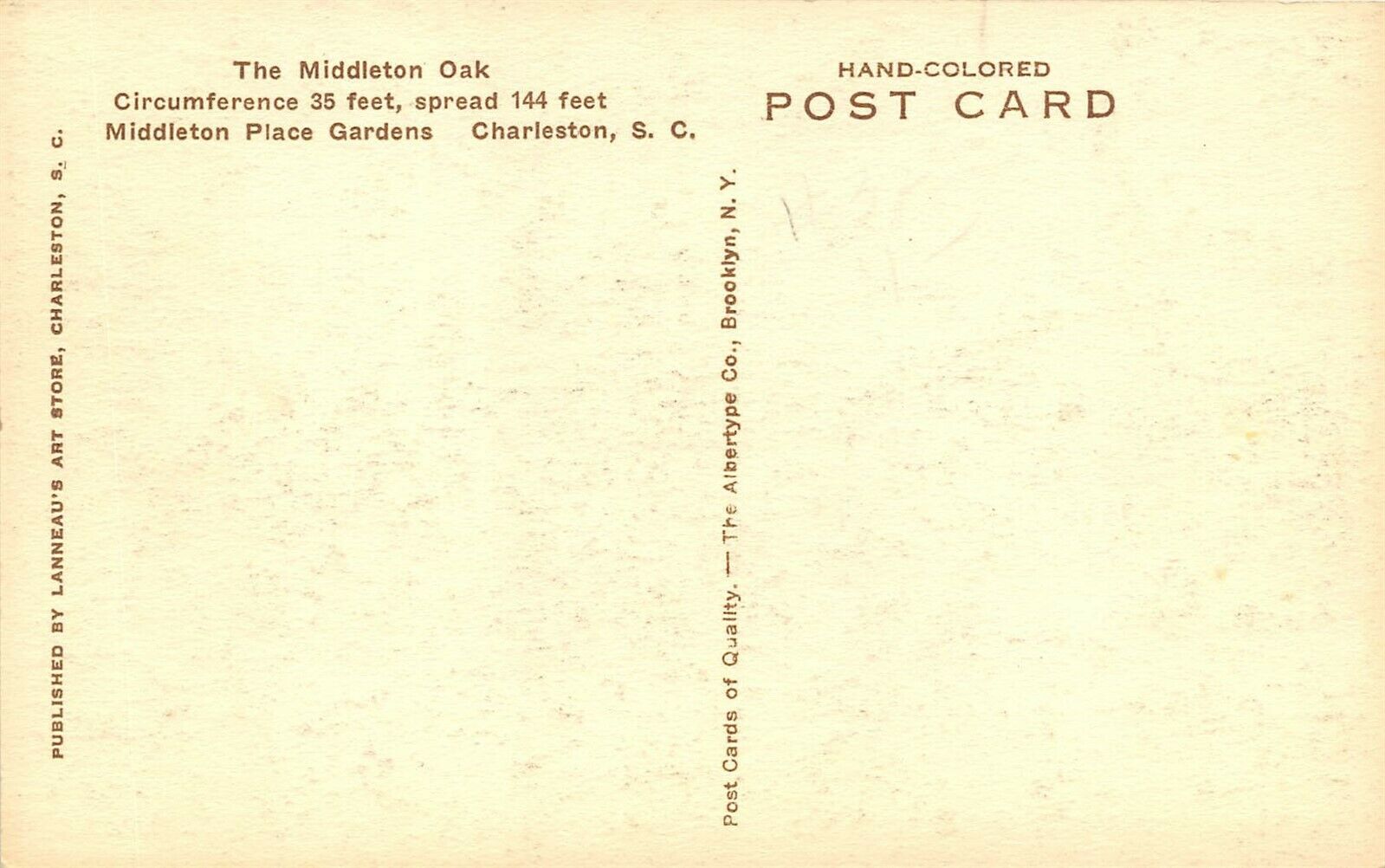 Charleston South Carolina 1930 Postcard Middleton Oak Place Gardens ...