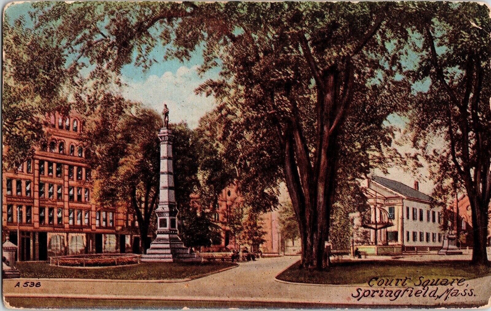Court Square Springfield Mass. Antique Vintage Divided Back Postcard ...