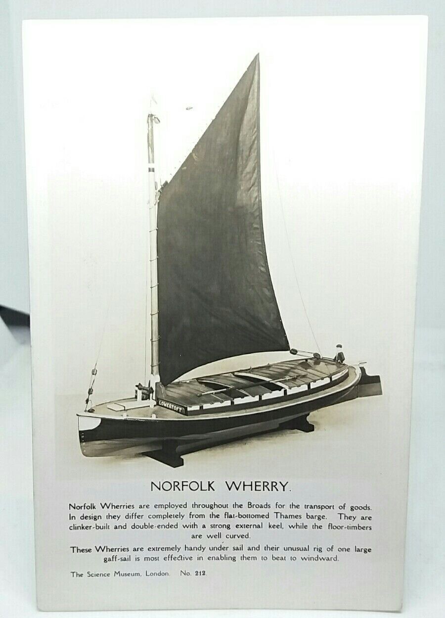 Model of A Norfolk Wherry Vintage Science Museum Boat RP Postcard ...